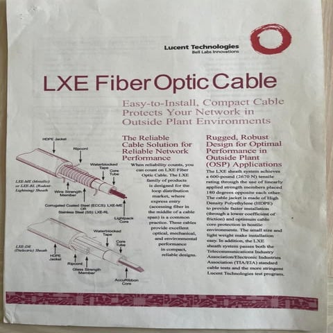 LXE Fiber Optic Cable (Specifications).pdf | Computer Peripherals ...