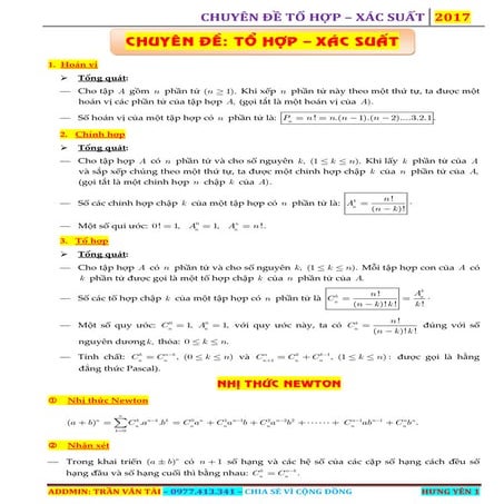 Ly thuyet-va-bai-tap-trac-nghiem-chuyen-de-to-hop-xac-suat (1) | PDF