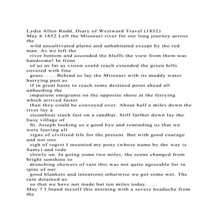 Lydia Allen Rudd, Diary of Westward Travel (1852)May 6 1852 Left.docx