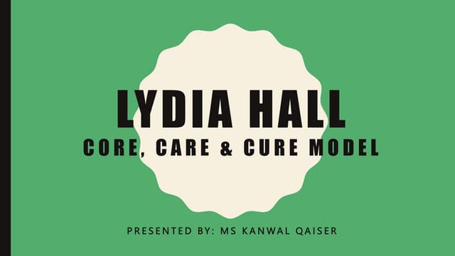 Lydia hall (core, care & cure) nursing theory | PPS