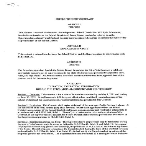 Lyle superintendent contract | PDF