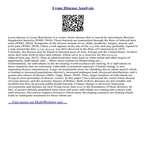 Lyme Disease Analysis | PDF