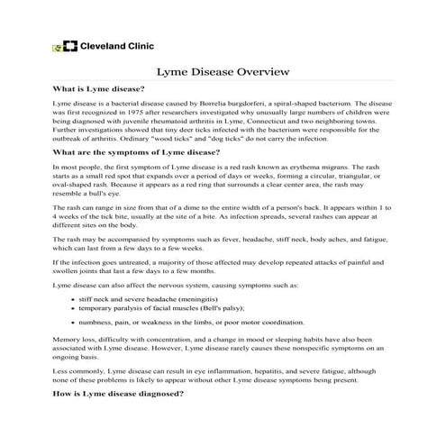 Lyme disease overview | PDF