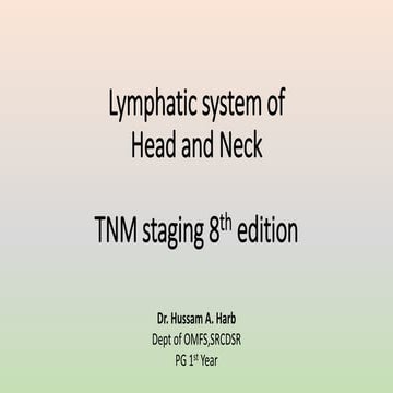 Lymphatic system of Head&Neck ; TNM Staging 8th edition | PPTX