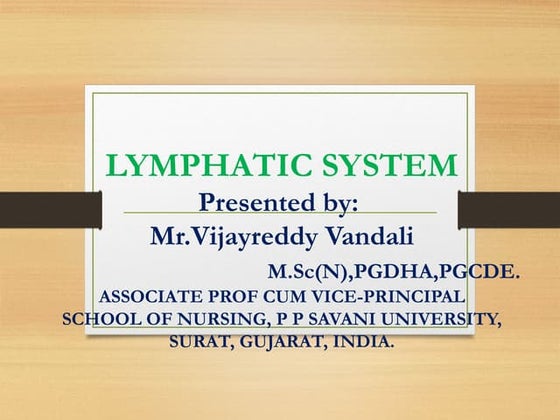 Lymphatic system: Anatomy and Physiology | PPT