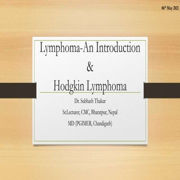 Hodgkin Lymphoma - Diagnosis to Management | PPTX