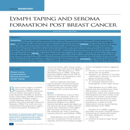 Lymph taping and seroma formation post breast cancer | PDF