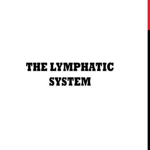 Lymphatic System slides show for MLT, MIT | PPT