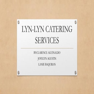 LYN-LYN'S CATERING SERVICES | PPT