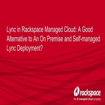 Lync In A Managed Cloud | PPTX | Cloud Computing | Internet