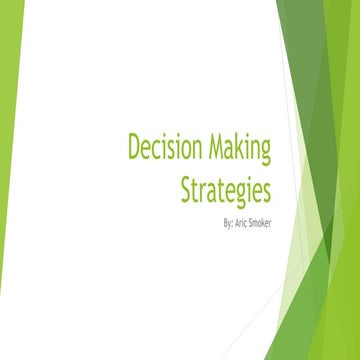Decision Making Strategies | PPTX