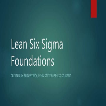 Lynda: Lean Six Sigma Foundations | PPT