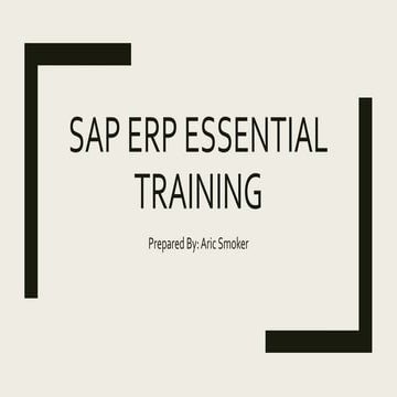 SAP ERP Essential Training | PPT