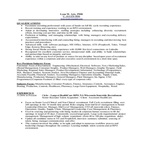 Lynn m arts 2018 rev 2 resume | DOCX | Human Resources | Business