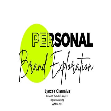 Lynzee Giamalva - Personal Brand Exploration Kit | PPT