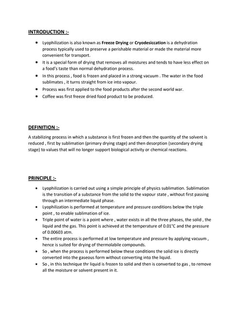 Lyophilization | PPT | Chemistry | Science