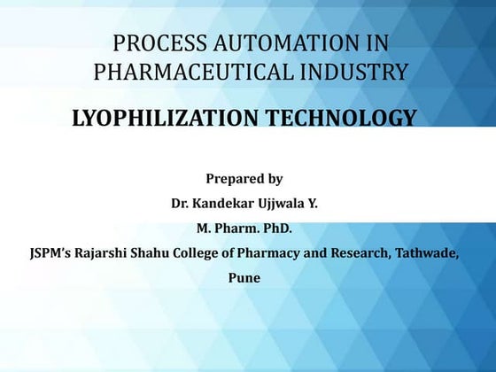 Lyophilization | PPT | Chemistry | Science
