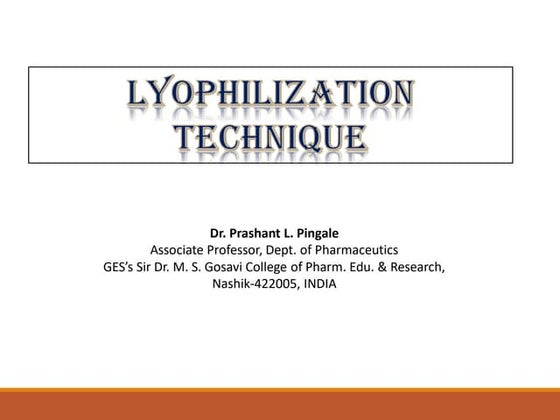 Lyophilization | PPT