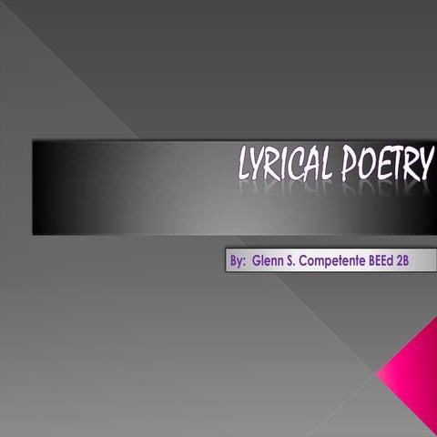Lyrical poetry.literature 2 | PPTX
