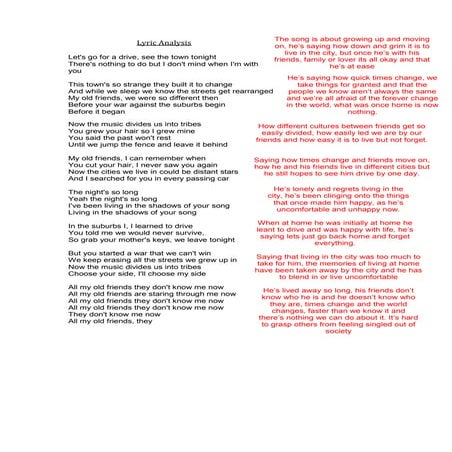 Lyric analysis | DOCX