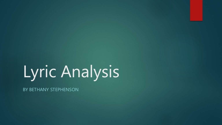 Lyric analysis