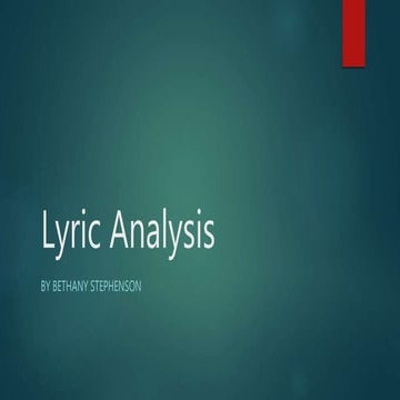 Lyric analysis | PPT