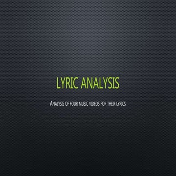 Lyric analysis | PPT