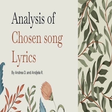 "LYRIC ANALYSIS" presentation for A level media studies | PDF
