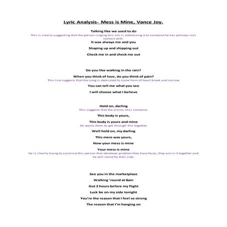 Lyric analysis. | PDF