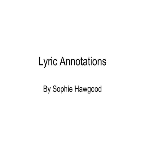 Lyric annotations | PPT