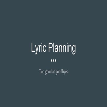 Lyric planning | PPT