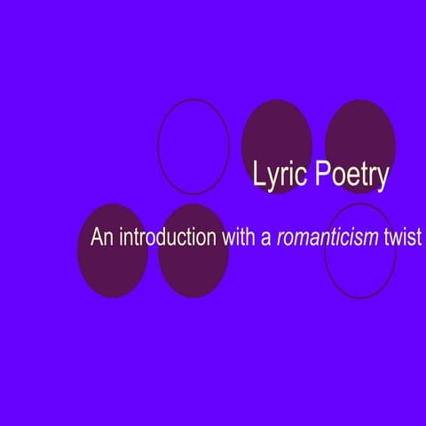 Lyric Poetry based on lyric poetry and authors.ppt