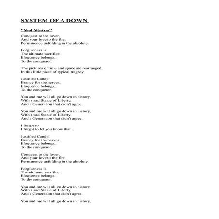 Lyrics SOAD-MUSE | PDF