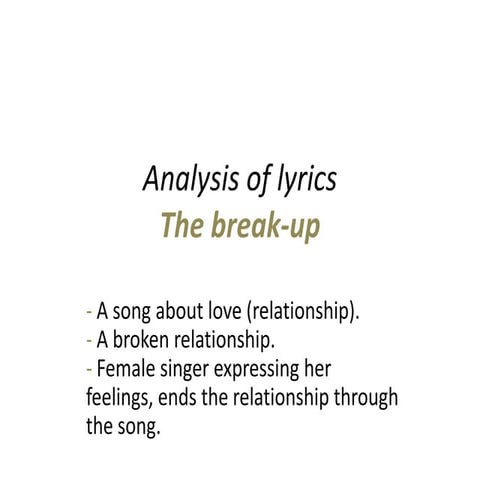 Lyrics analysis | PPTX
