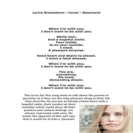 Lyrics Breakdown Covet-Basement - Version 2 | DOCX