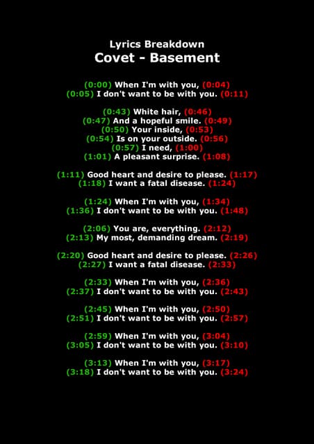 Lyrics Breakdown Covet-Basement - Version 2 | DOCX