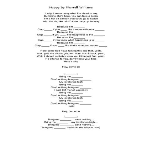 Happy Song Lyrics Pharrell Williams