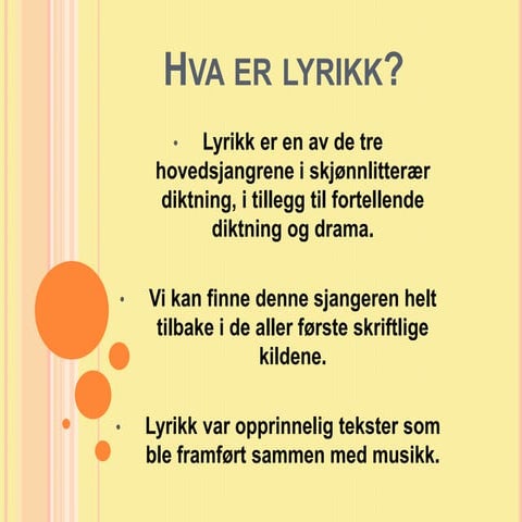Lyrikk del1 | PPT