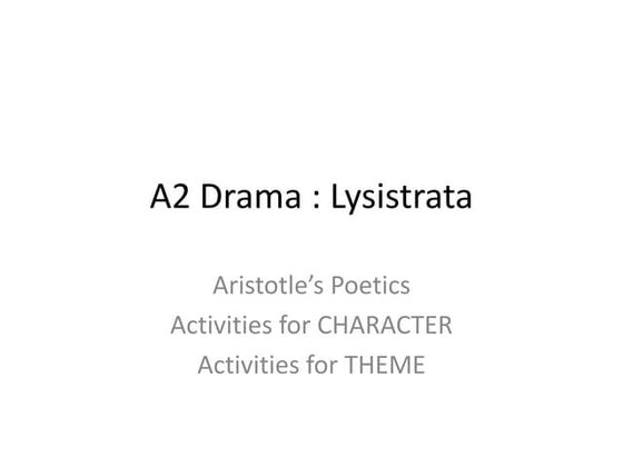 Elements of Theater | PPT