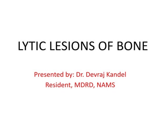 Osteolytic lesions of Bone | PPT