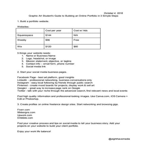 Graphic art student's guide to building an online portfolio in 3 simple ...