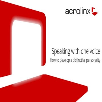 Speaking with one voice - how to get a personality | PDF