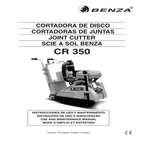 Manual de Instrucciones Cortadora de disco Benza CR 350 | PDF