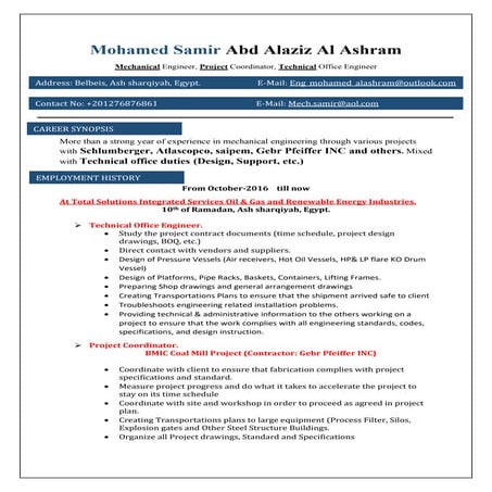 M.samir resume | PDF | Civil Engineering Industry | Industries