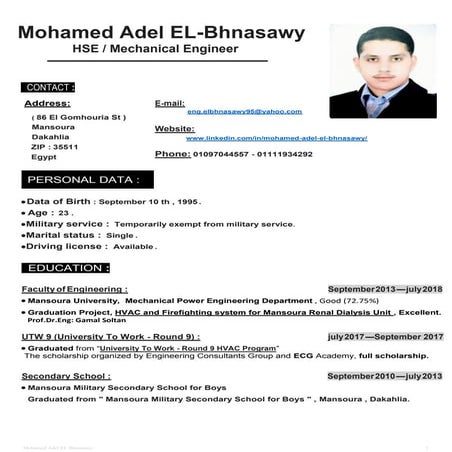 Mohamed Adel El-Bhnasawy cv | PDF