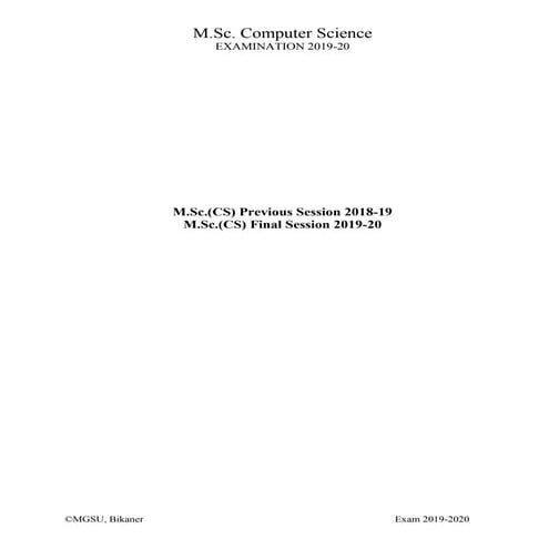 M.sc cs annual_2019-20 | PDF