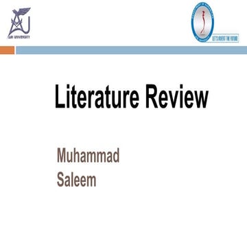 M.saleem literature review | PPT