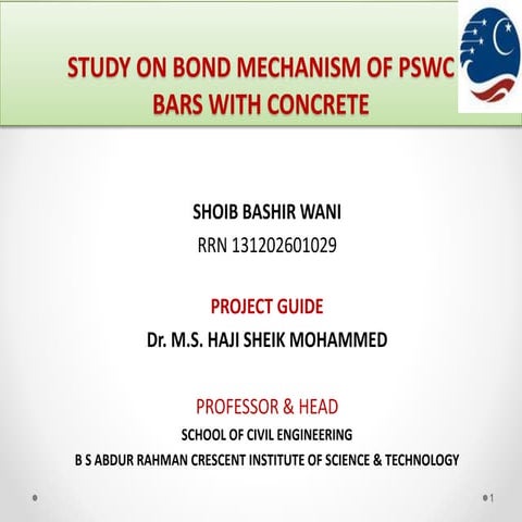 STUDY ON BOND MECHANISM OF PSWC BARS WITH CONCRETE | PPTX | Civil ...