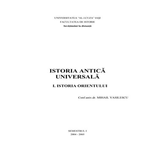 M.vasilescu istoria antica universala i (istoria orientului) | PDF