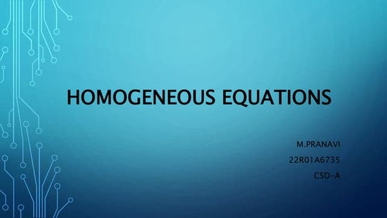 System of Homogeneous and Non-Homogeneous equations ppt nadi.pptx | Physics | Science